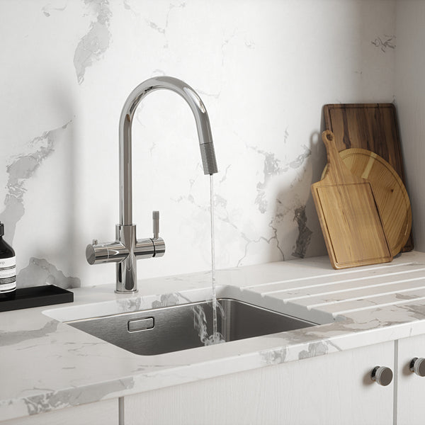 Hanstrom 4-in-1 Flex Pro Square Boiling Water Tap - Chrome