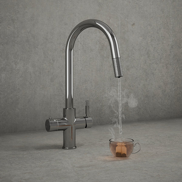 Hanstrom 4-in-1 Flex Pro Square Boiling Water Tap - Chrome