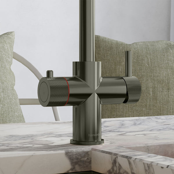 Hanstrom 3-in-1 Square Touch Boiling Tap - Gunmetal Grey