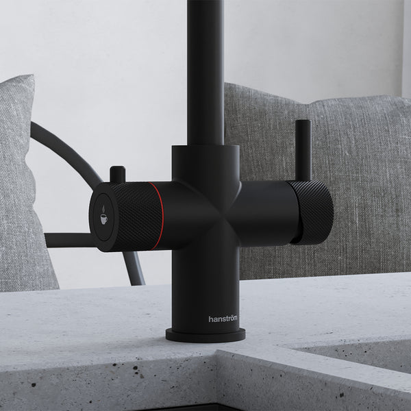 Hanstrom 3-in-1 Square Touch Boiling Water Tap - Matt Black