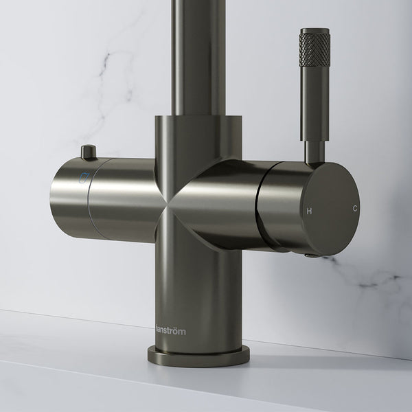 Hanstrom 4-in-1 Swan Boiling Water Tap - Gunmetal Grey