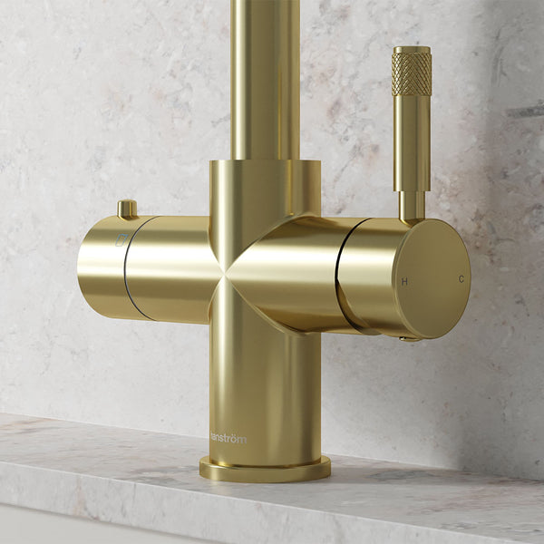 Hanstrom 4-in-1 Square Boiling Water Tap - Champagne Gold